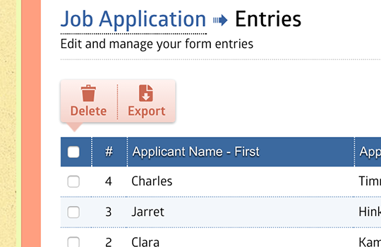 Features – Entries | HTML Form Builder Online, PHP Form Creator - MachForm